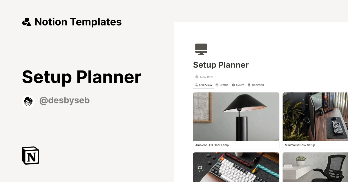 Setup Planner Template by desbyseb | Notion Marketplace