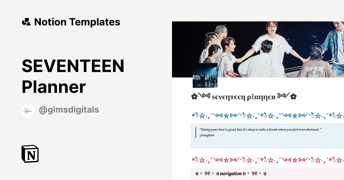 SEVENTEEN Planner Template | Notion Marketplace