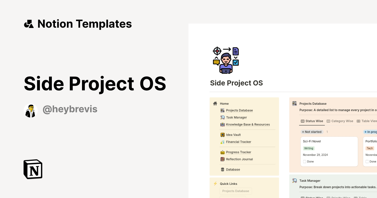 Side Project OS Template | Notion Marketplace