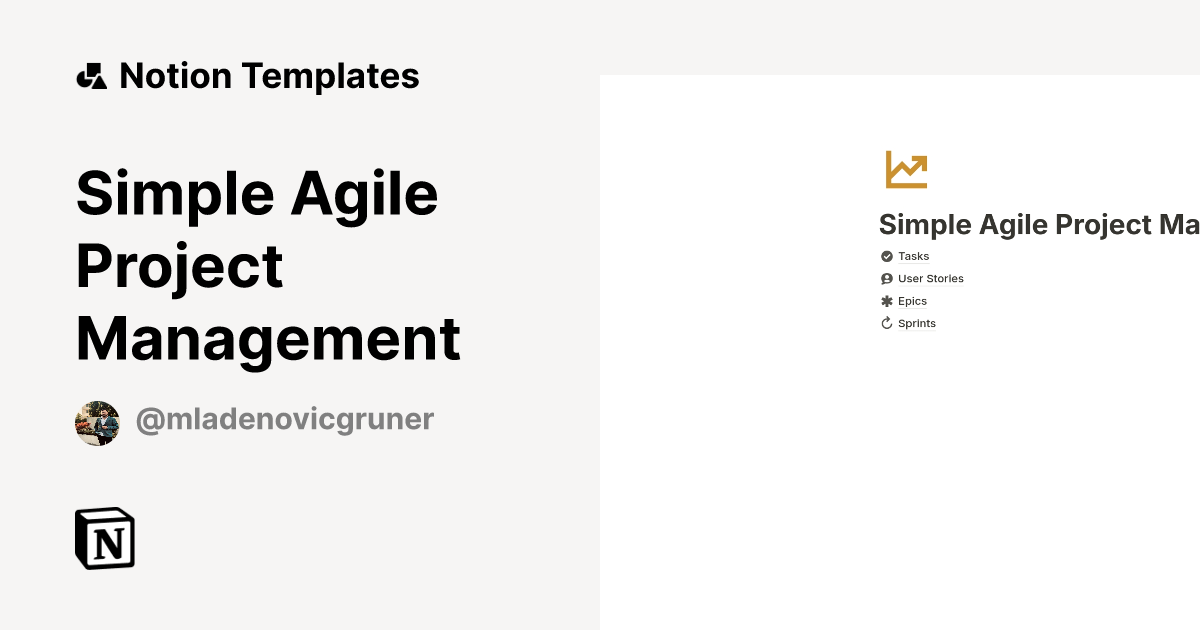 Simple Agile Project Management Template by Nikola Mladenovic | Notion ...