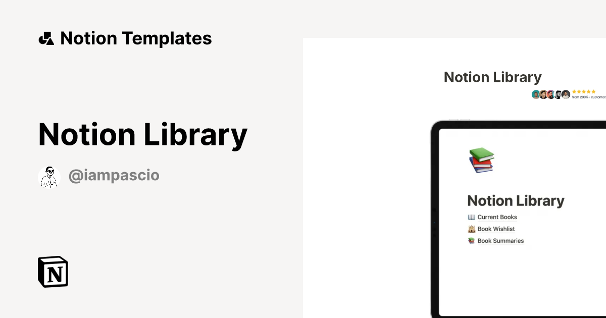 Notion Library Template by Pascio | Notion Marketplace