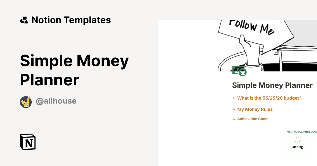 Simple Money Planner Template by Amy | Notion Marketplace