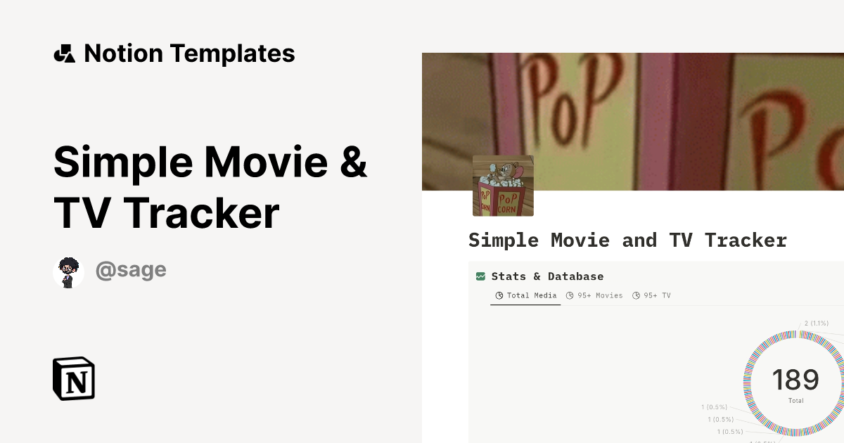 Simple Movie & TV Tracker Template | Notion Marketplace