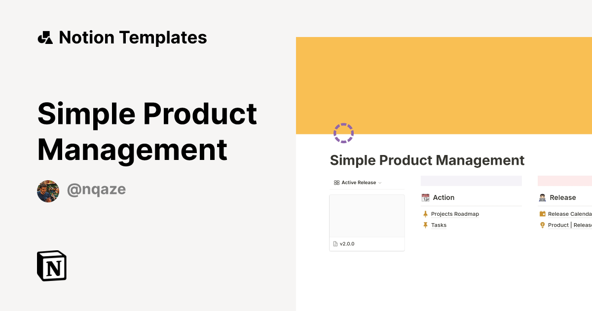 Simple Product Management Template by Nabil | Notion Marketplace