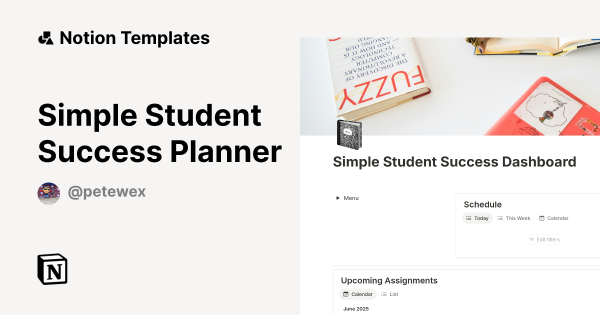 Simple Student Success Planner Template | Notion Marketplace