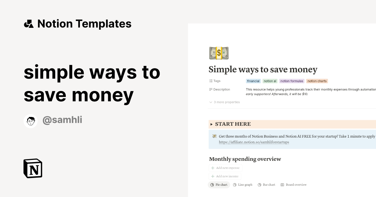 simple ways to save money Template | Notion Marketplace