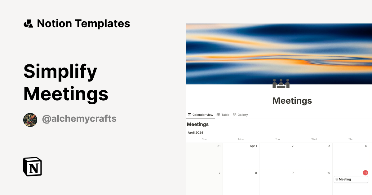 Simplify Meetings Template | Notion Marketplace