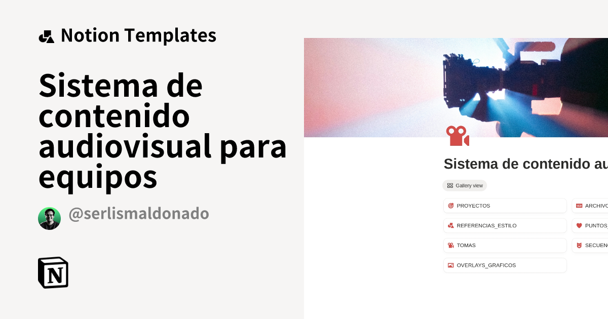 Sistema de contenido audiovisual para equipos Template | Notion Marketplace
