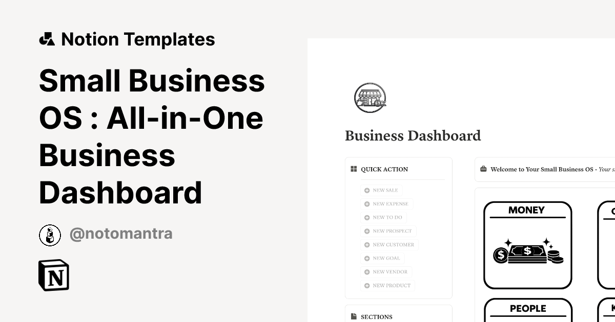 Small Business OS : All-in-One Business Dashboard Template | Notion ...