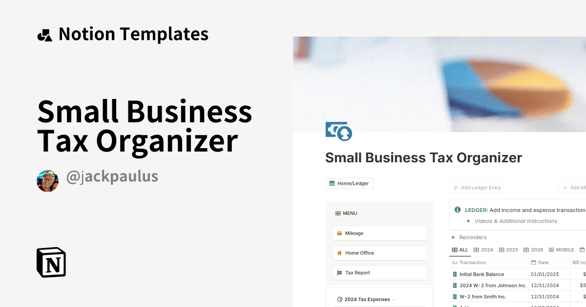 Small Business Tax Organizer Template by Jack Paulus | Notion Marketplace