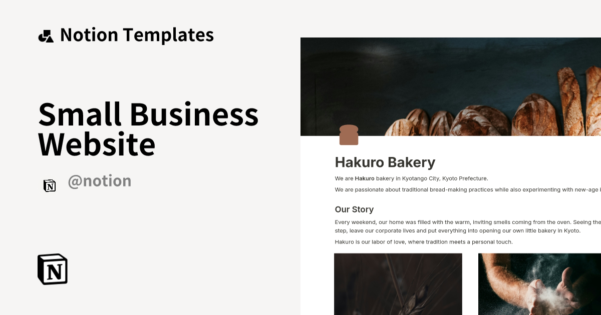 Small Business Website Template by Notion | Notion Marketplace