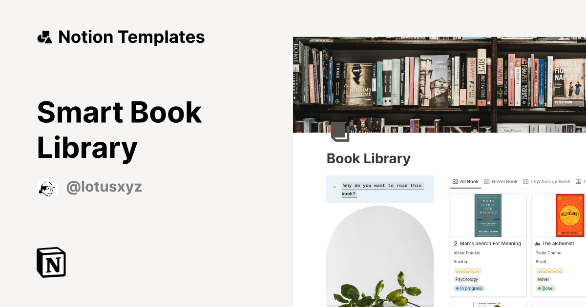 Smart Book Library Template | Notion Marketplace