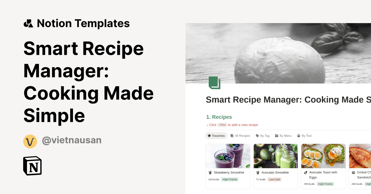 Smart Recipe Manager: Cooking Made Simple Template by Việt Nâu Sần ...