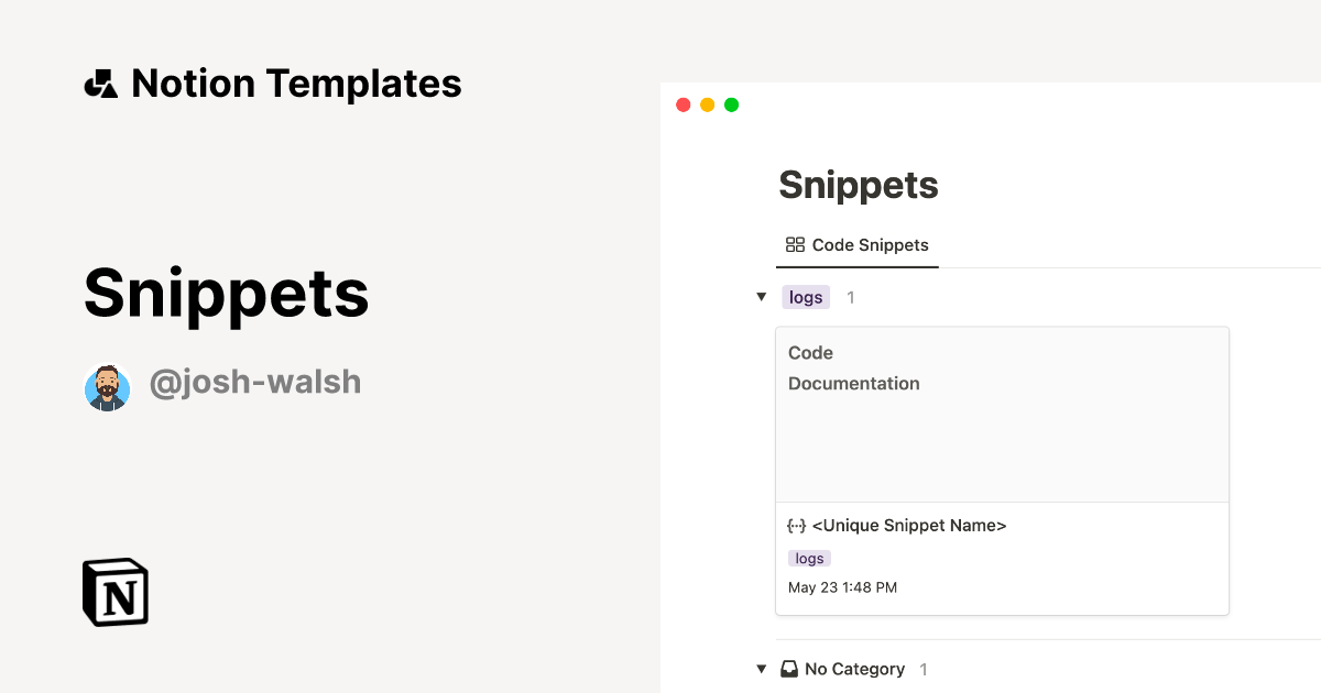 Snippets Template | Notion Marketplace