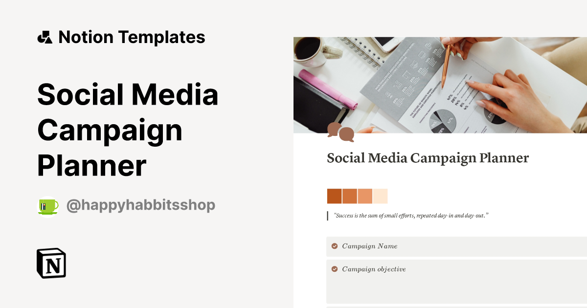 Social Media Campaign Planner Template | Notion Marketplace