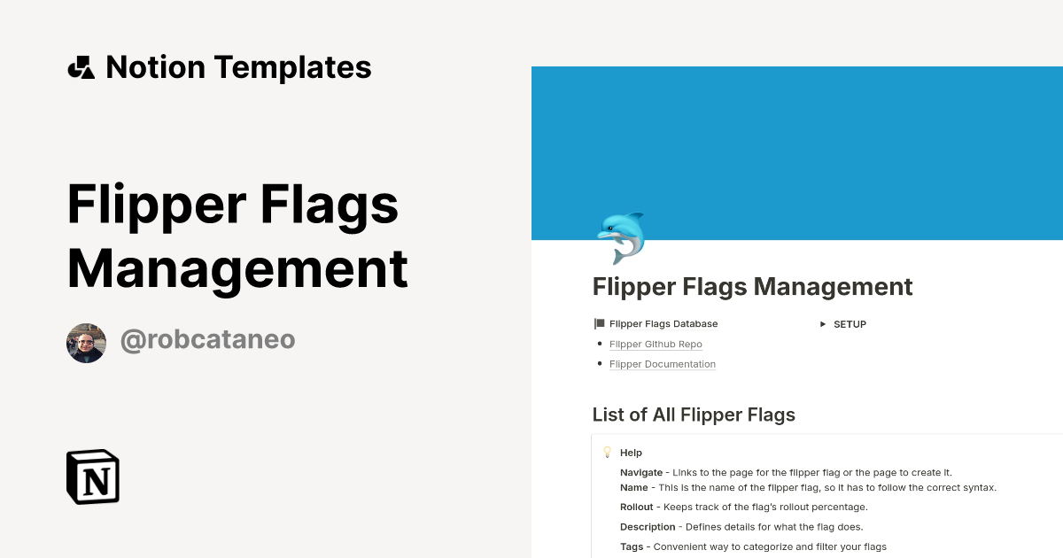 Flipper Flags Management Template | Notion Marketplace