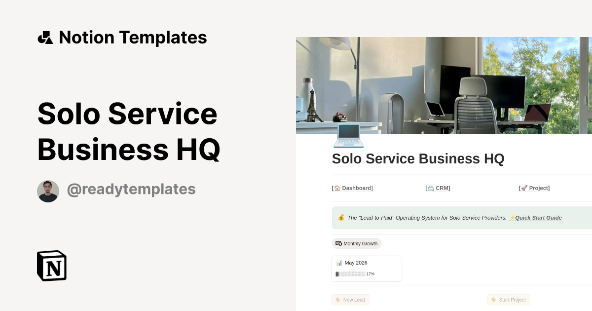 Solo Service Business HQ Template by Ready Templates | Notion Marketplace