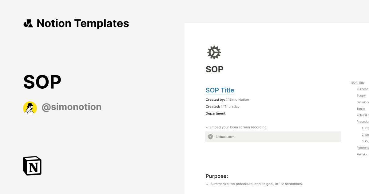 SOP Template | Notion Marketplace
