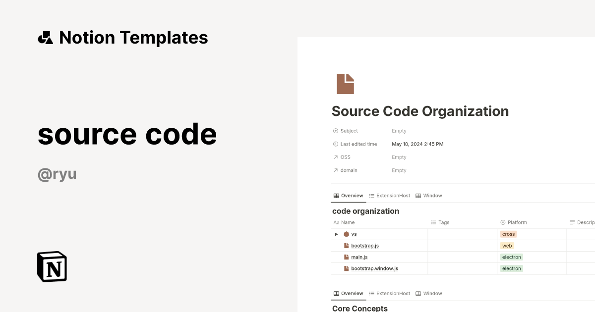 source code Template | Notion Marketplace