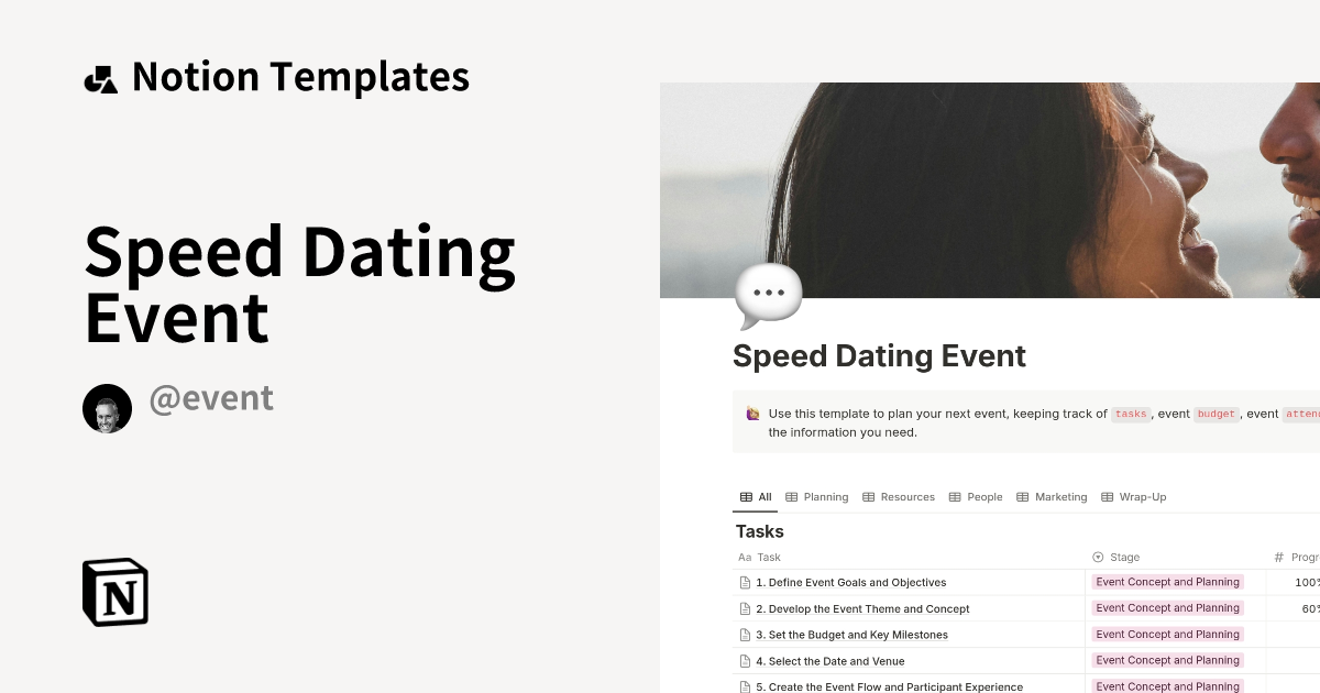 Speed Dating Event Template | Notion Marketplace
