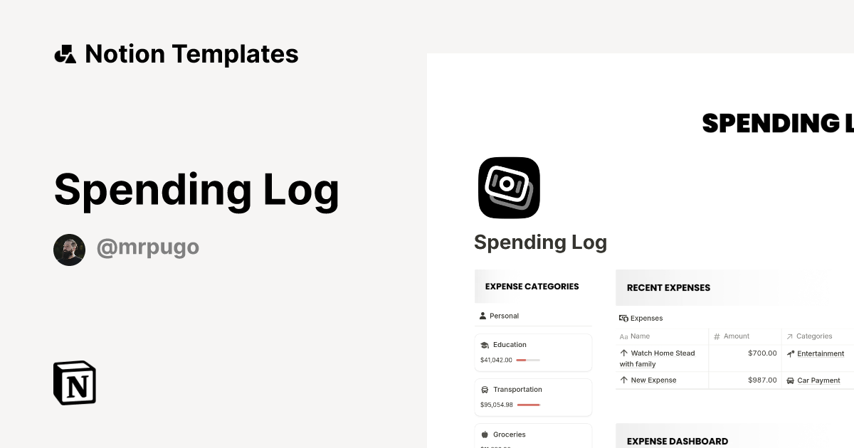 Spending Log Template | Notion Marketplace