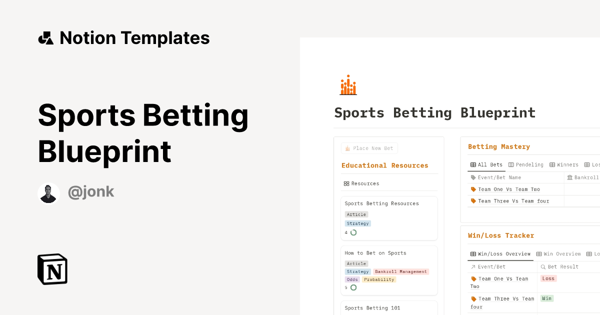 Sports Betting Blueprint Template | Notion Marketplace