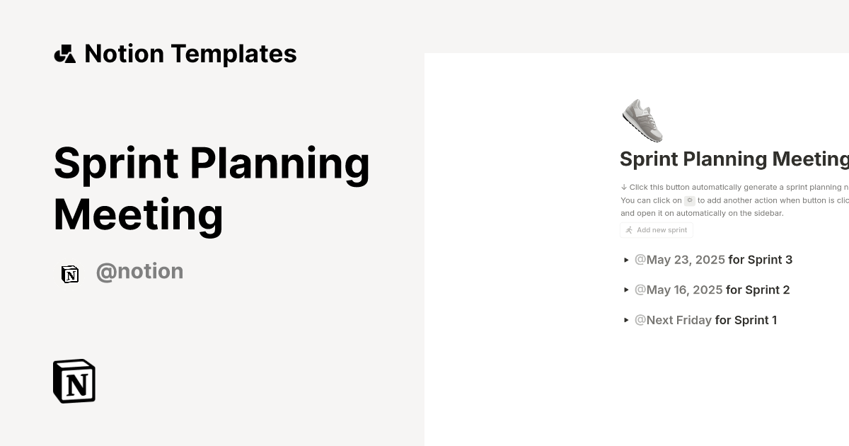 Sprint Planning Meeting Template by Notion | Notion Marketplace