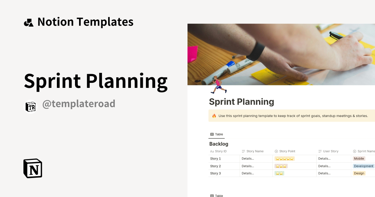 Sprint Planning Template by Template Road | Notion Marketplace
