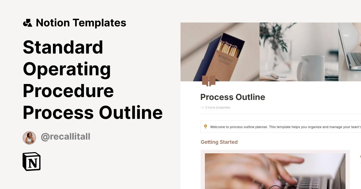 Standard Operating Procedure Process Outline Template | Notion Marketplace