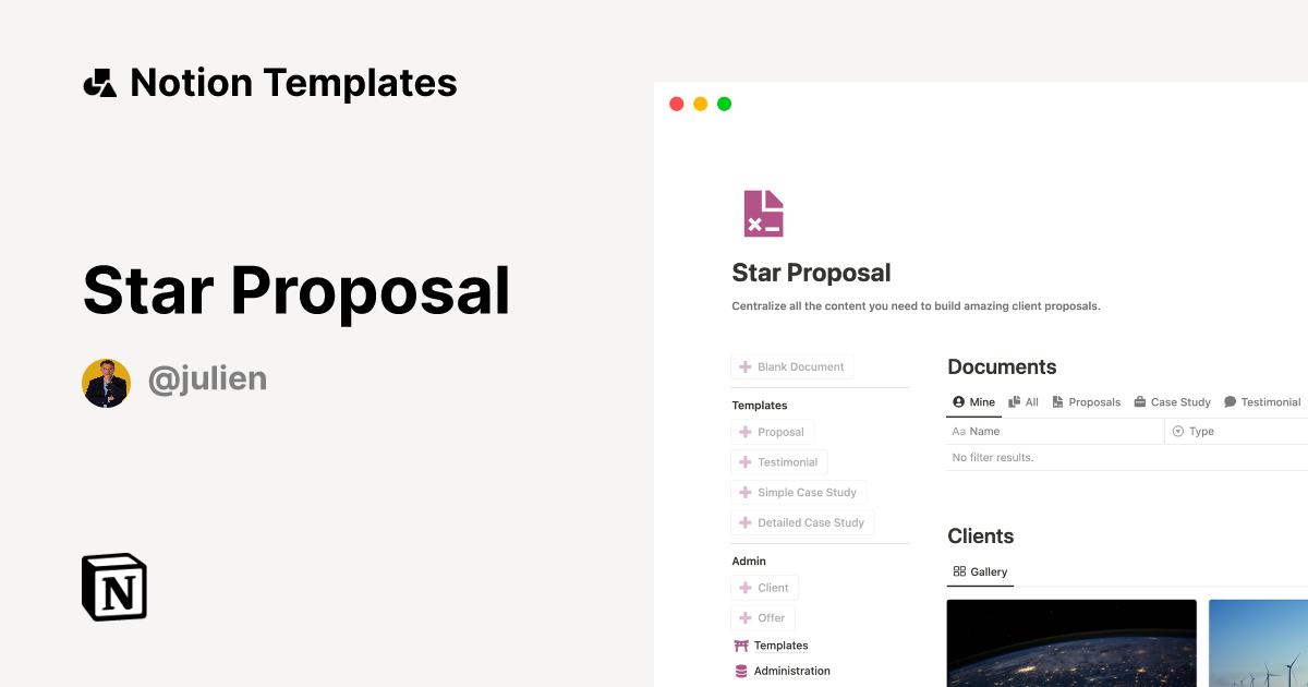 Star Proposal Template by Julien | Notion Marketplace