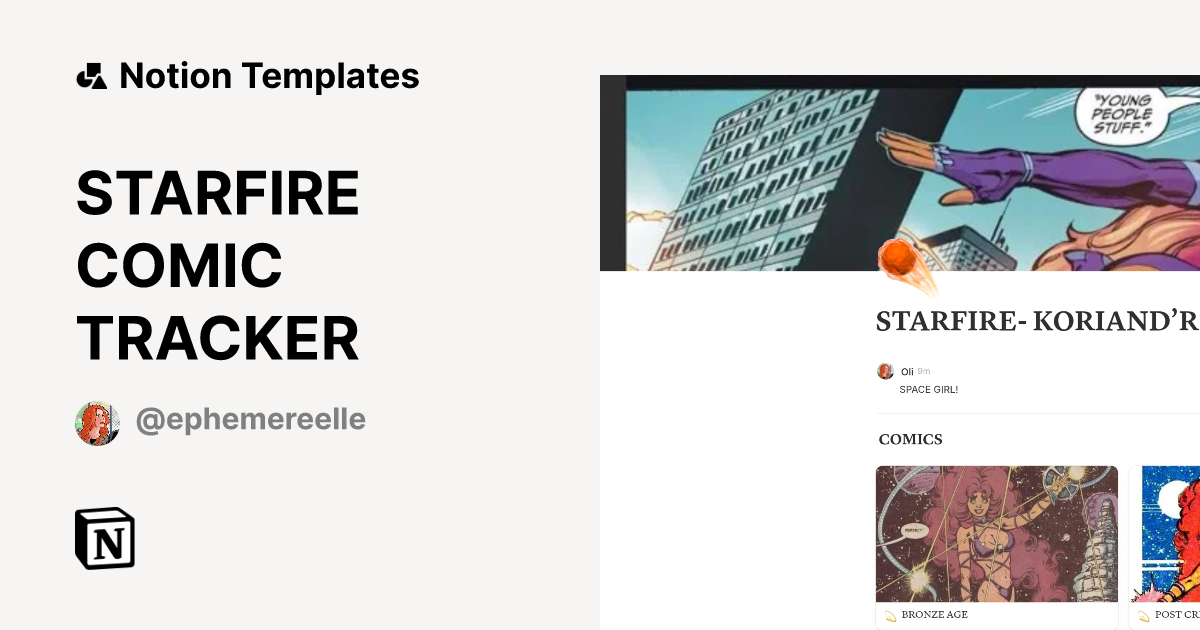 STARFIRE COMIC TRACKER Template by Oli | Notion Marketplace