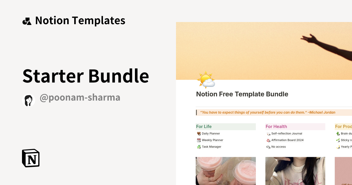 Starter Bundle Template | Notion Marketplace