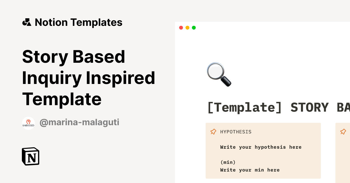 Story Based Inquiry Inspired Template Template by Marina Malaguti ...