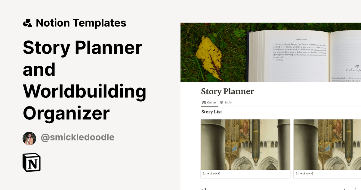Story Planner and Worldbuilding Organizer Template by smickledoodle ...