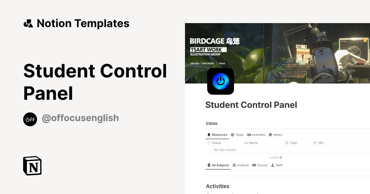 Student Control Panel Template | Notion Marketplace
