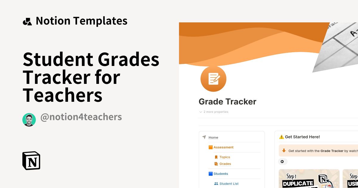 Student Grades Tracker for Teachers Template by Milo | Notion4Teachers | Notion Marketplace