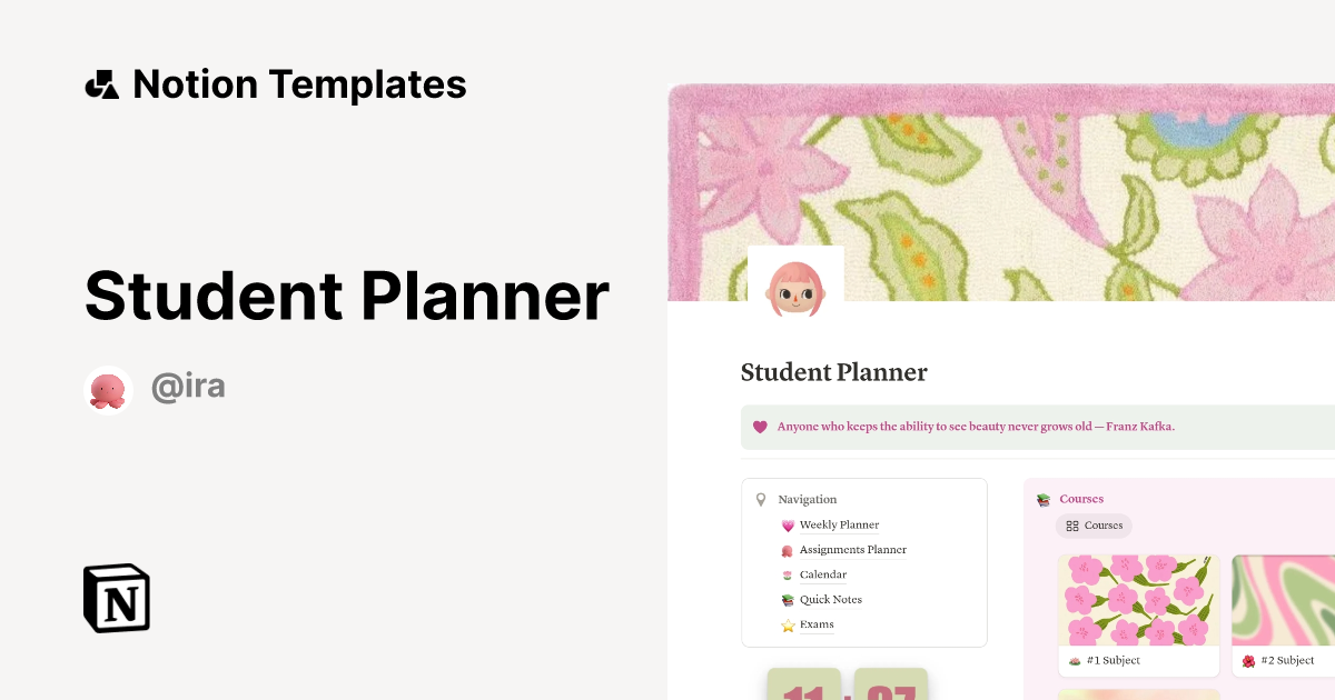 Student Planner Template | Notion Marketplace