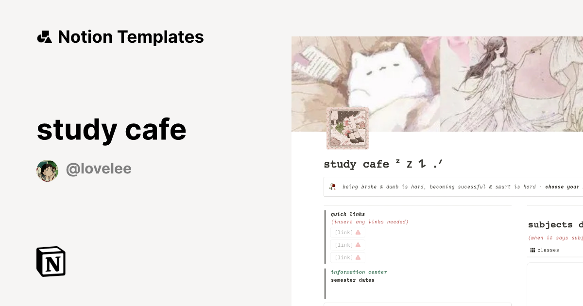 study cafe Template by lovelee | Notion Marketplace
