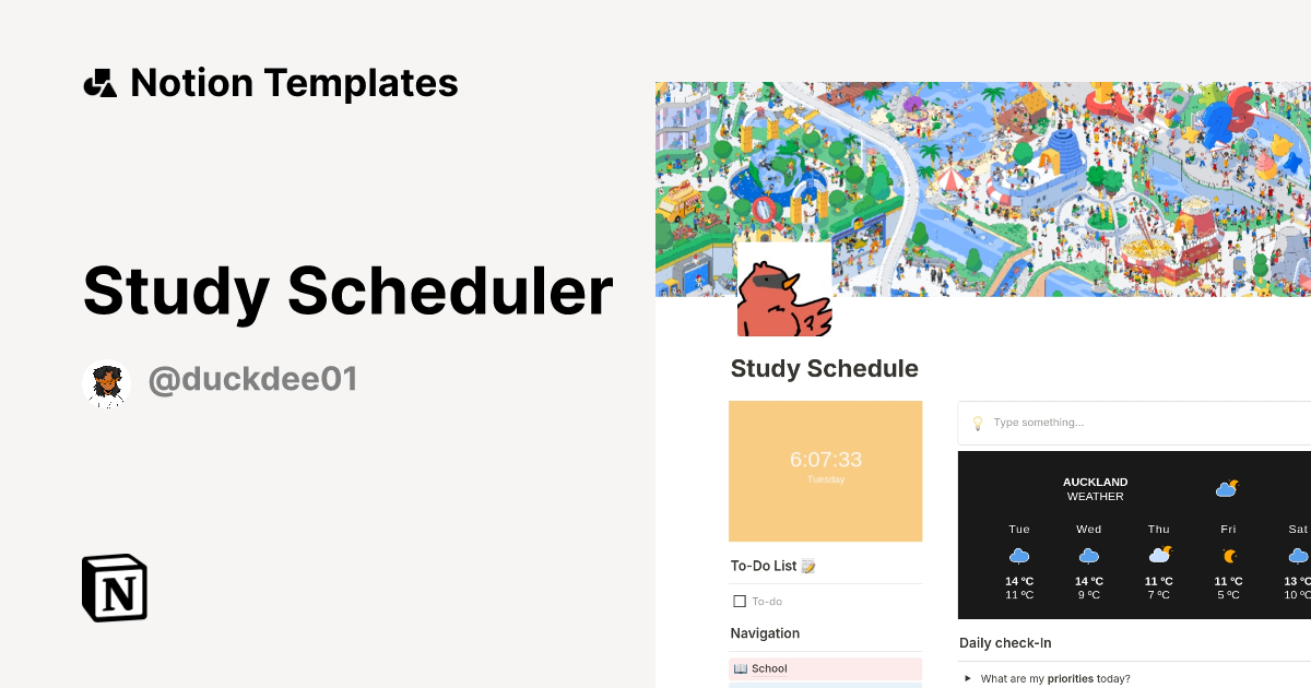 Study Scheduler Template | Notion Marketplace