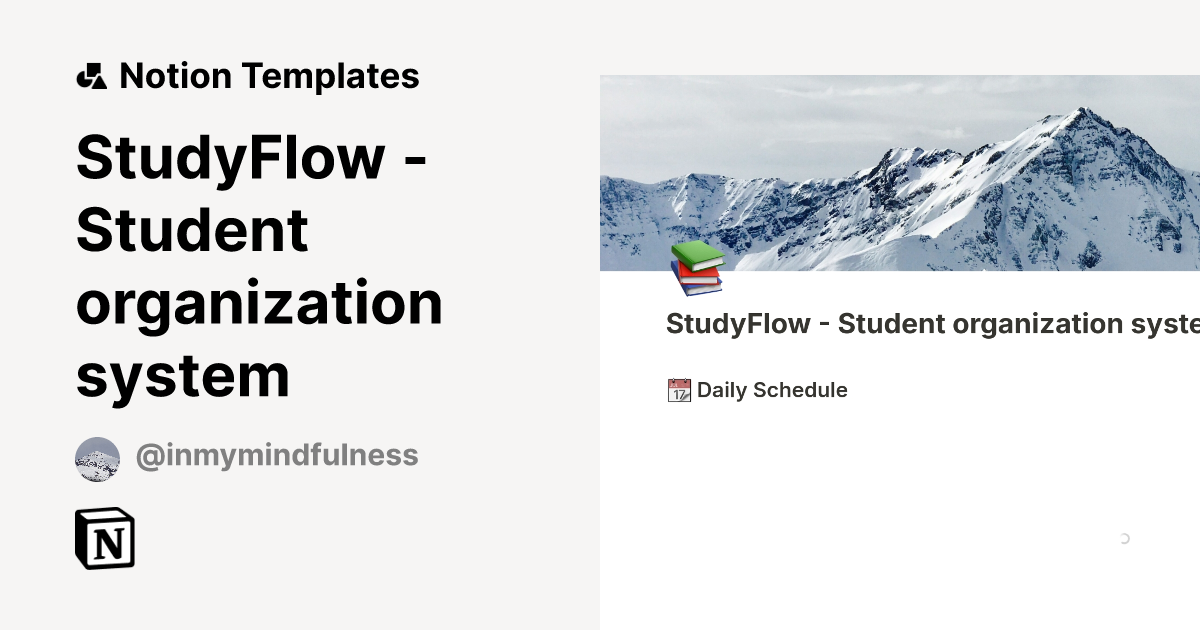 StudyFlow - Student organization system Template by In my mindfulness era | Notion Marketplace