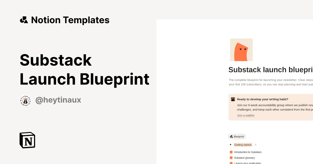 Substack Launch Blueprint Template | Notion Marketplace