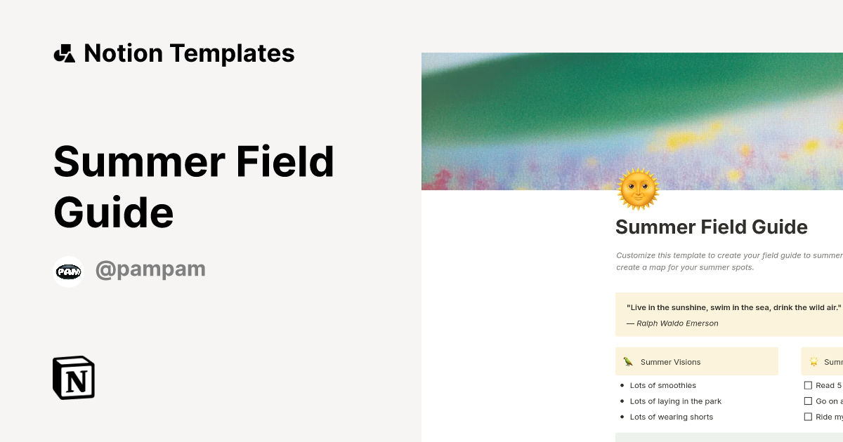 Summer Field Guide Template | Notion Marketplace