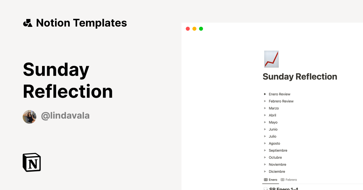 Sunday Reflection Template by LindaV | Notion Marketplace
