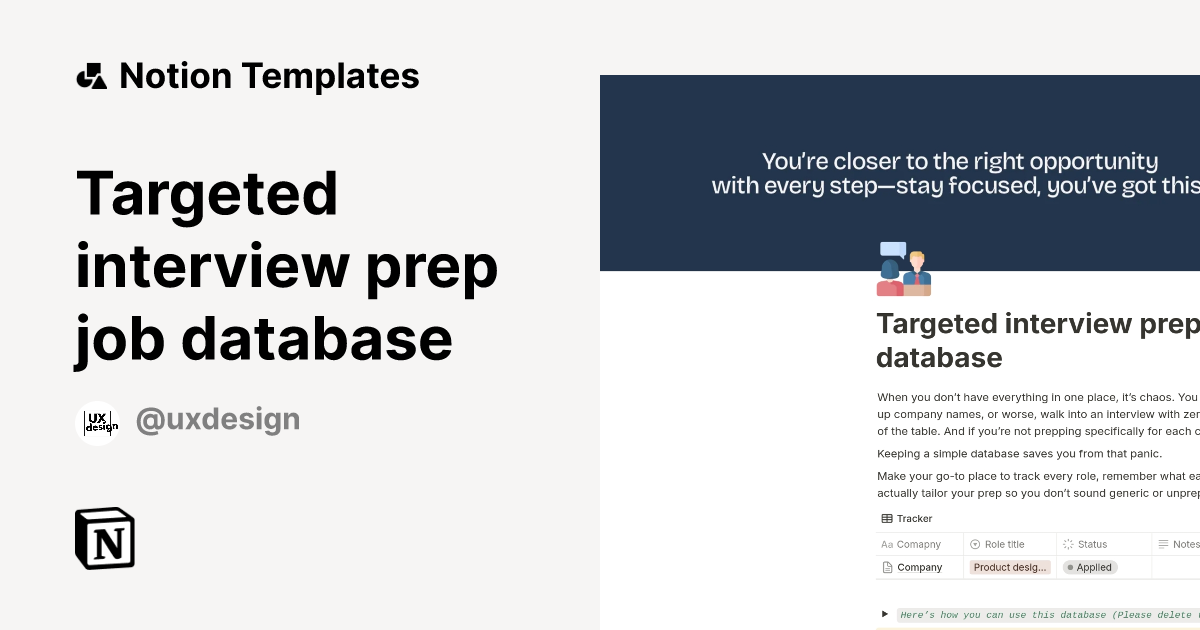 Targeted interview prep job database Template | Notion Marketplace