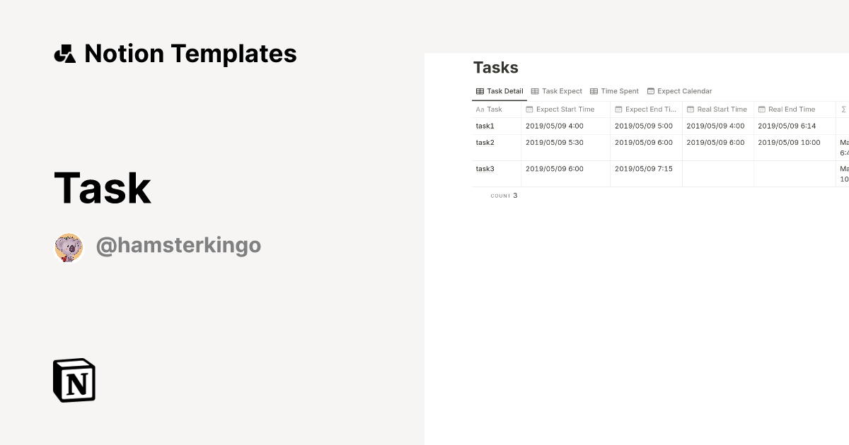 Task Template by Johnny Wong | Notion Marketplace