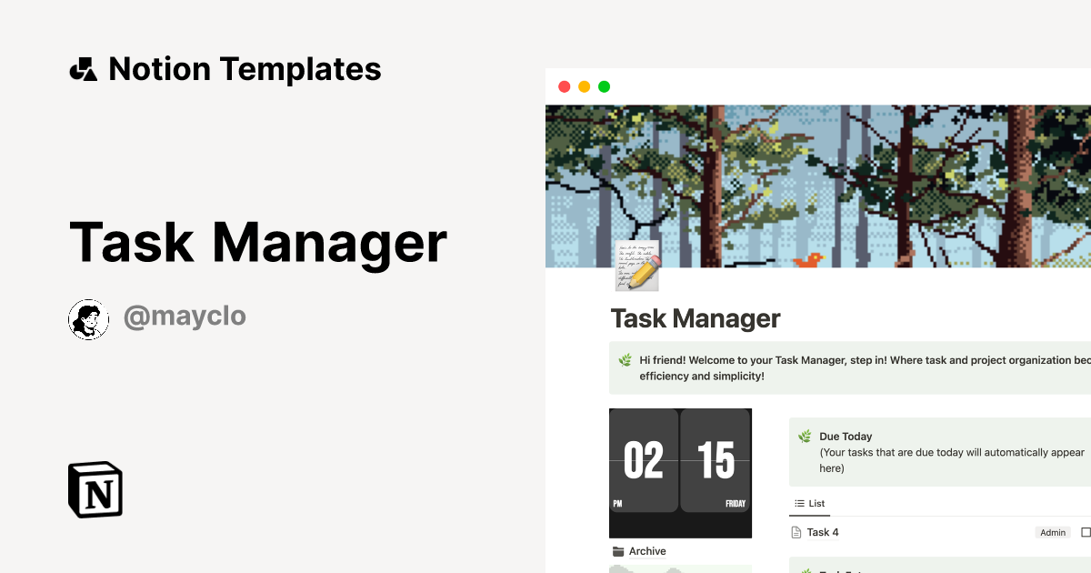 Task Manager Template | Notion Marketplace