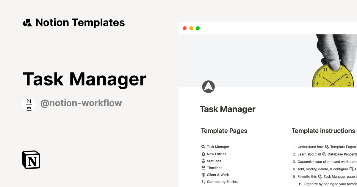 Task Manager Template | Notion Marketplace