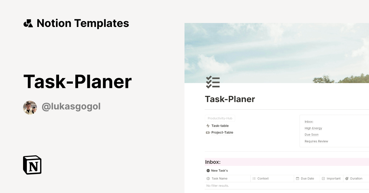 Task-Planer Template | Notion Marketplace