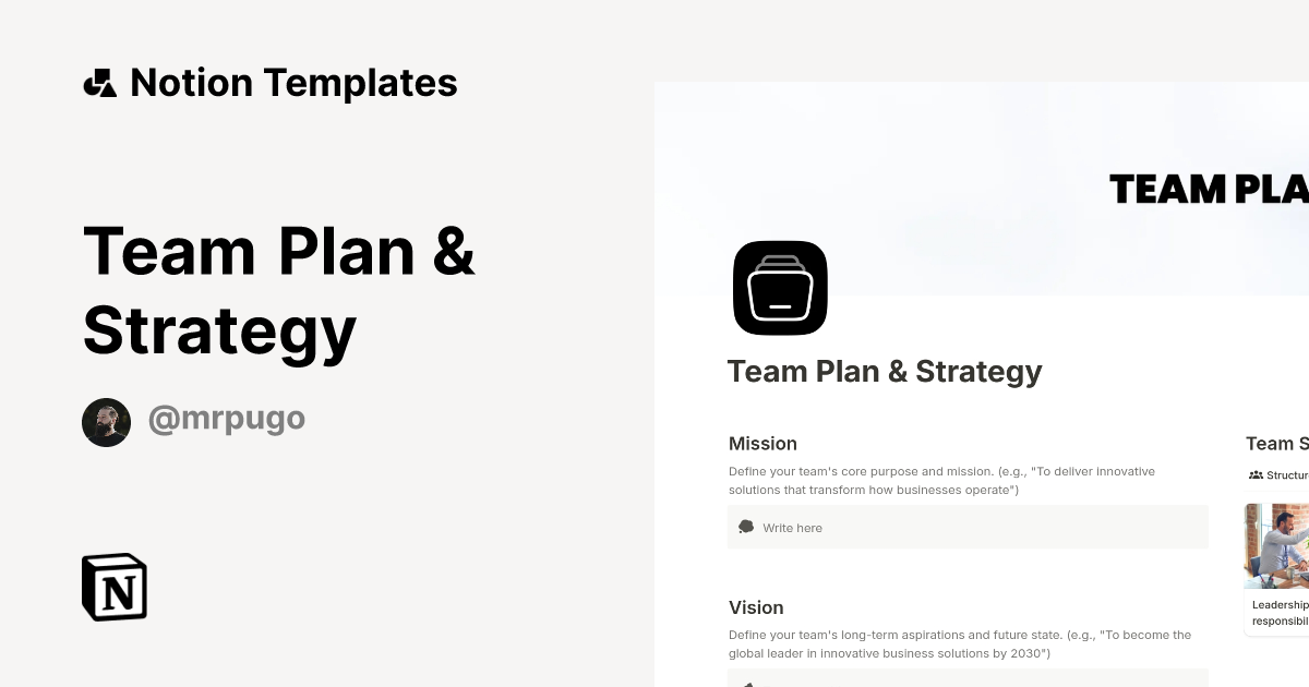 Team Plan & Strategy Template | Notion Marketplace