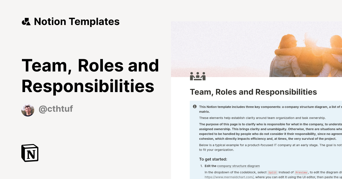 Team, Roles and Responsibilities Template by Sergey Yarlov | Notion ...